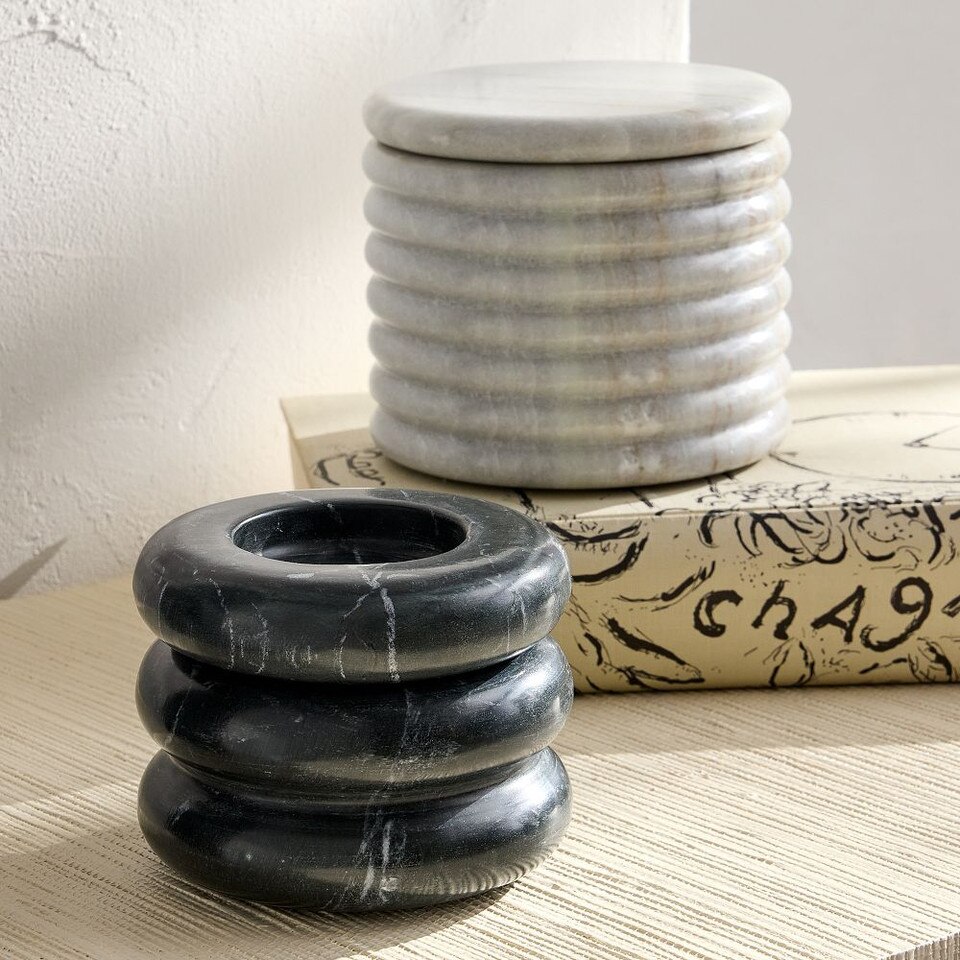 Modern Marble Round Decorative Boxes - West Elm Australia