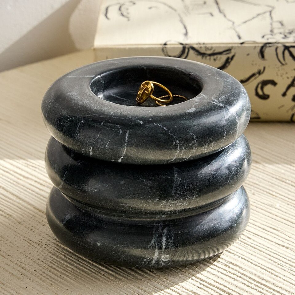 Modern Marble Round Decorative Boxes - West Elm Australia