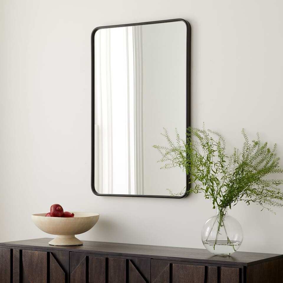 Modern Streamline Rounded Edge Mirrors - Antique Bronze | West Elm ...