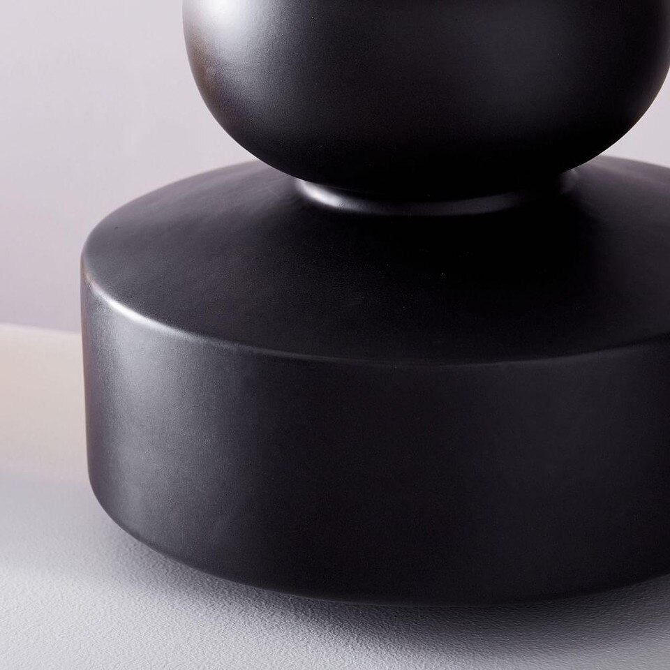 Modern Totem Table Lamp - Wide (Black) | West Elm Australia