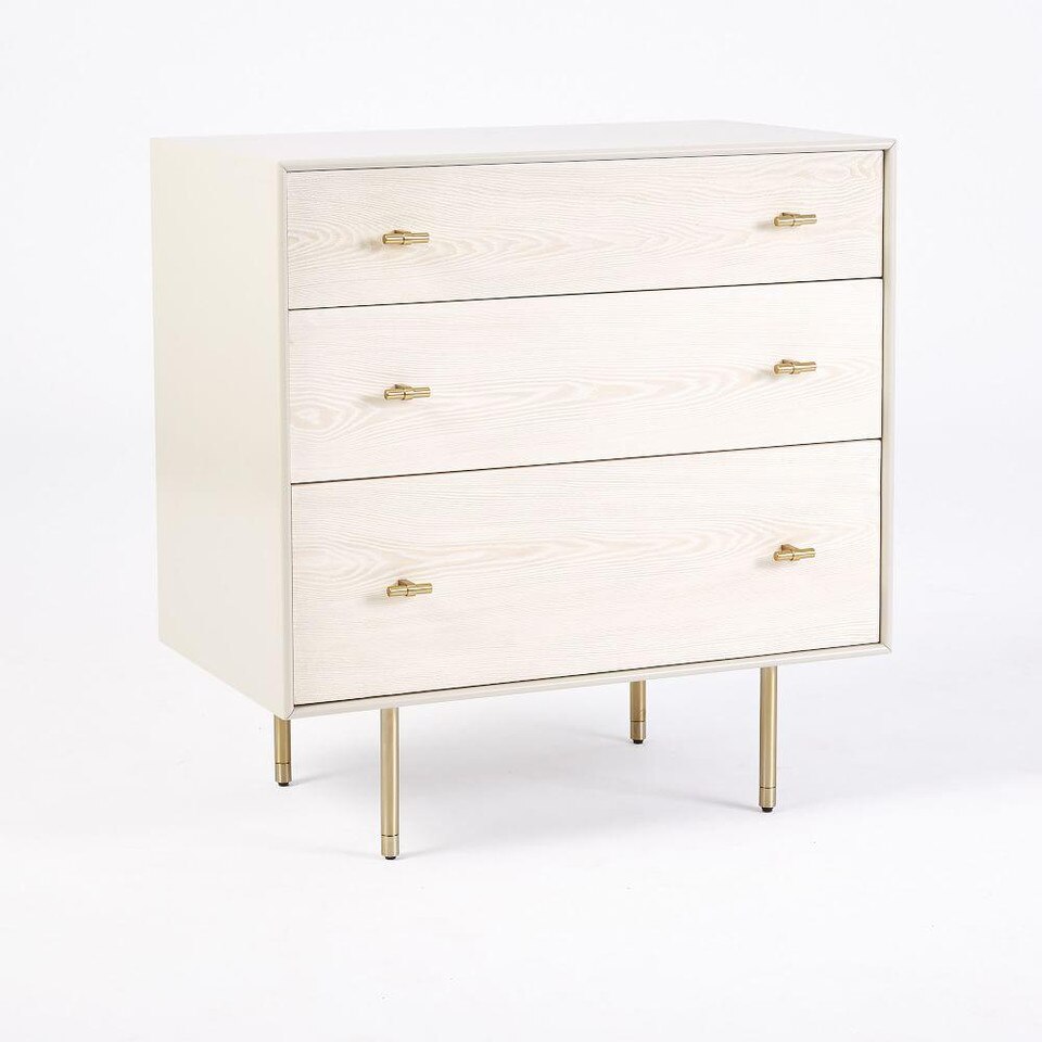 Modernist Wood + Lacquer 3-Drawer Dresser, Winter Wood | west elm Australia