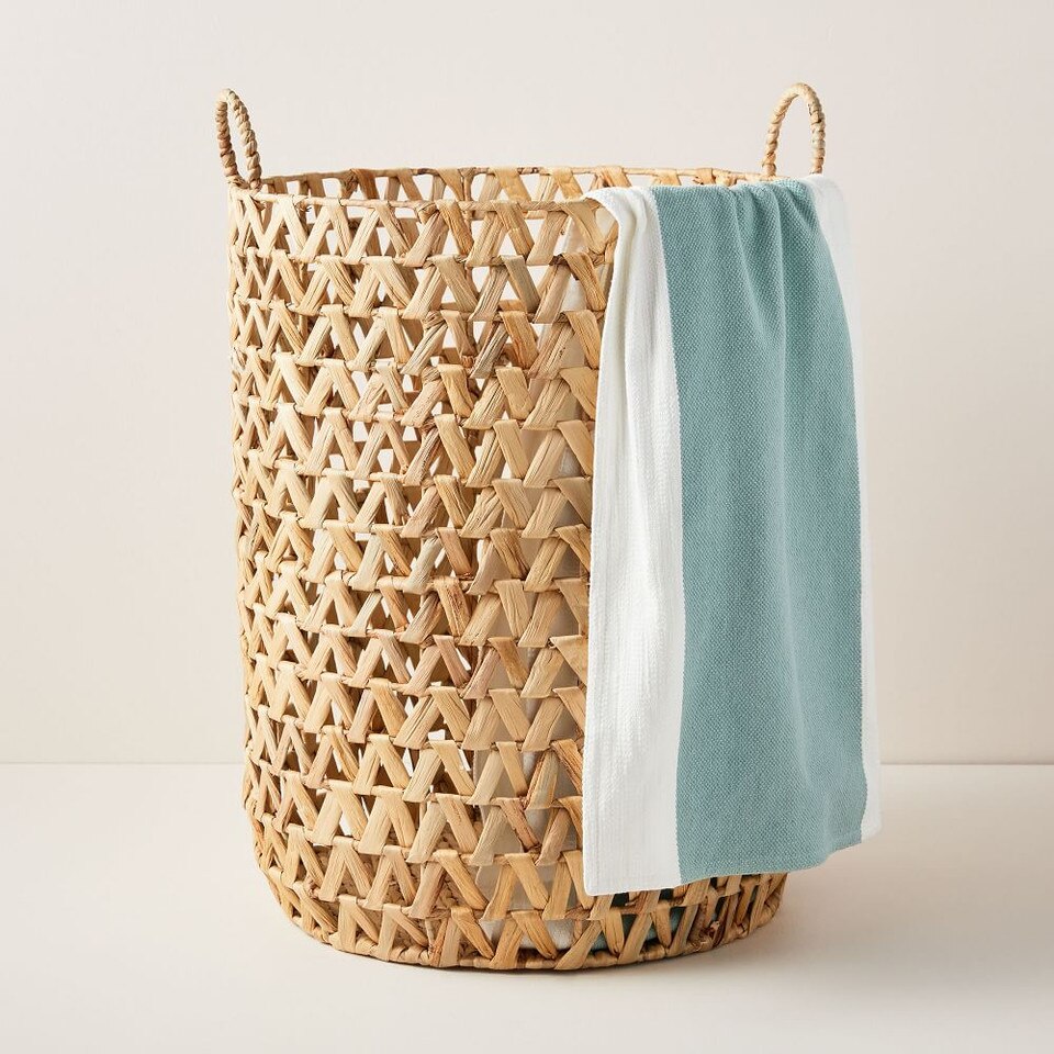 Open Weave Zigzag Hamper | West Elm Australia