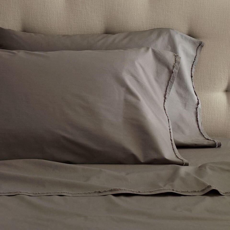 Organic Cotton Frayed-Edge Sheets | west elm Australia