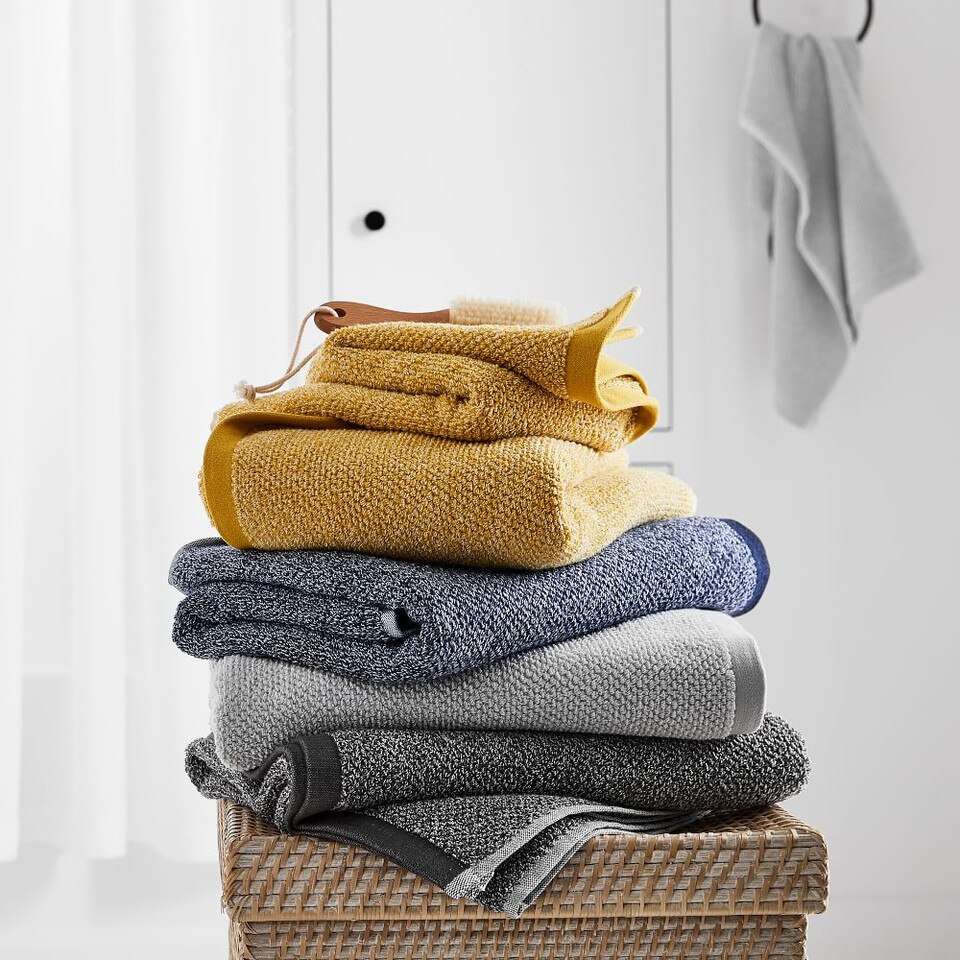 Organic Heathered Towels - Grey Dusk - West Elm Australia