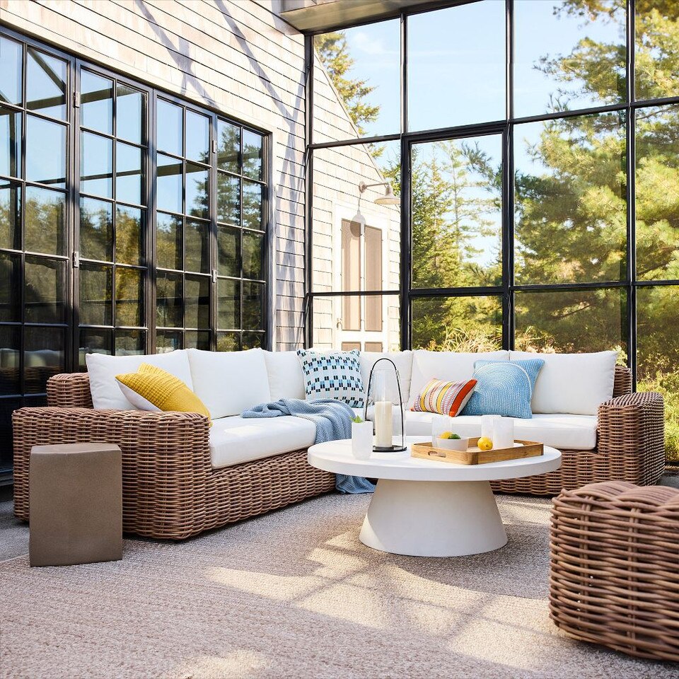 Outdoor Check Point Cushion - West Elm Australia