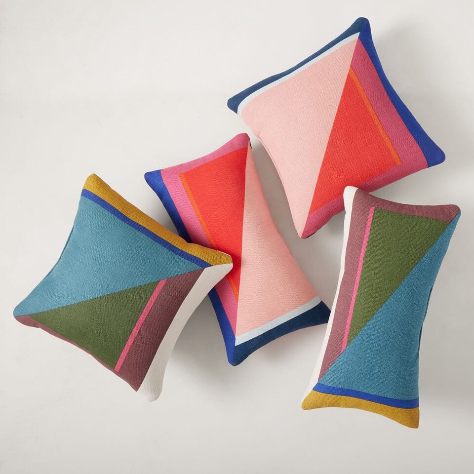 Split Colourblock Indoor/Outdoor Cushion | West Elm Australia