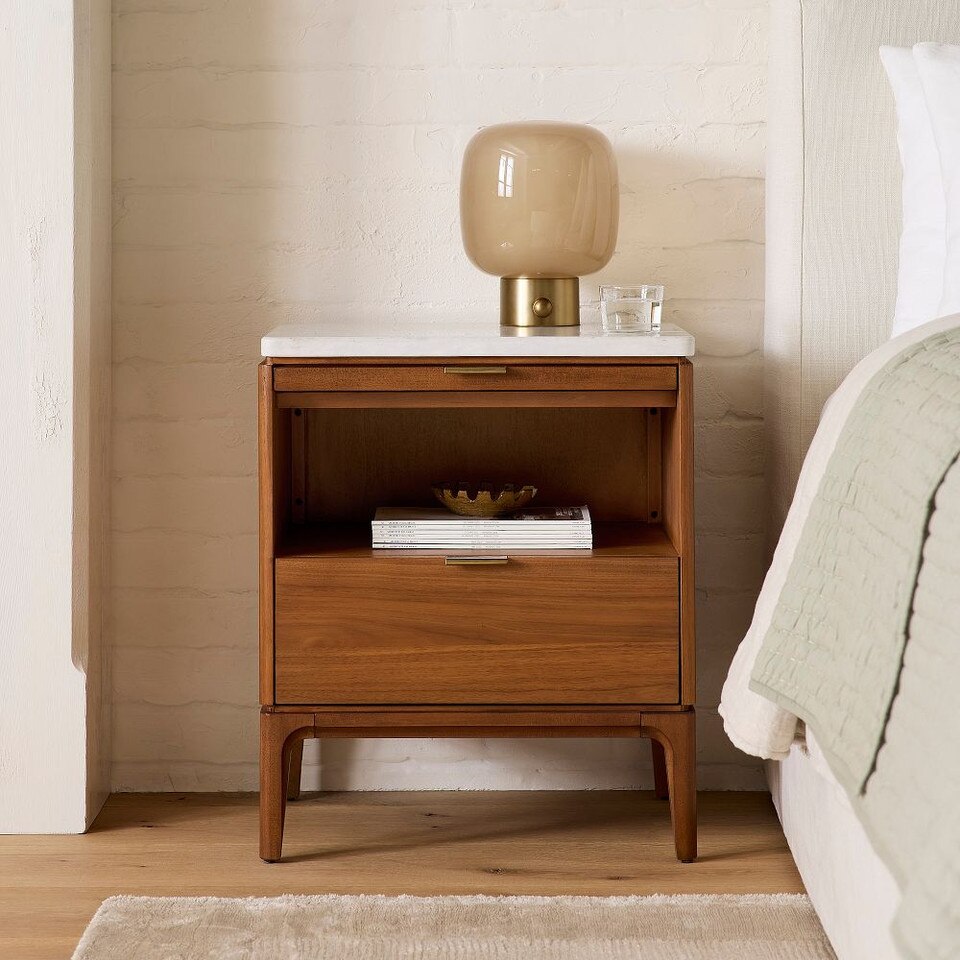 Parker Breadboard Drawer Bedside Table (53 cm) - West Elm Australia