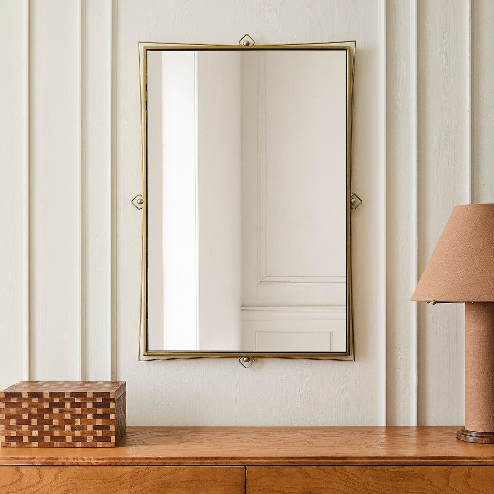 Pierce & Ward Brass Wall Mirror - West Elm Australia