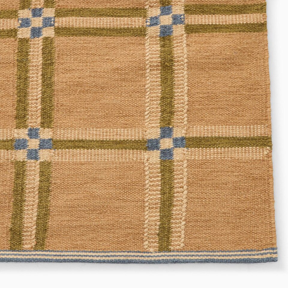 Pierce & Ward Windowpane Checked Handwoven Wool Rug | West Elm Australia