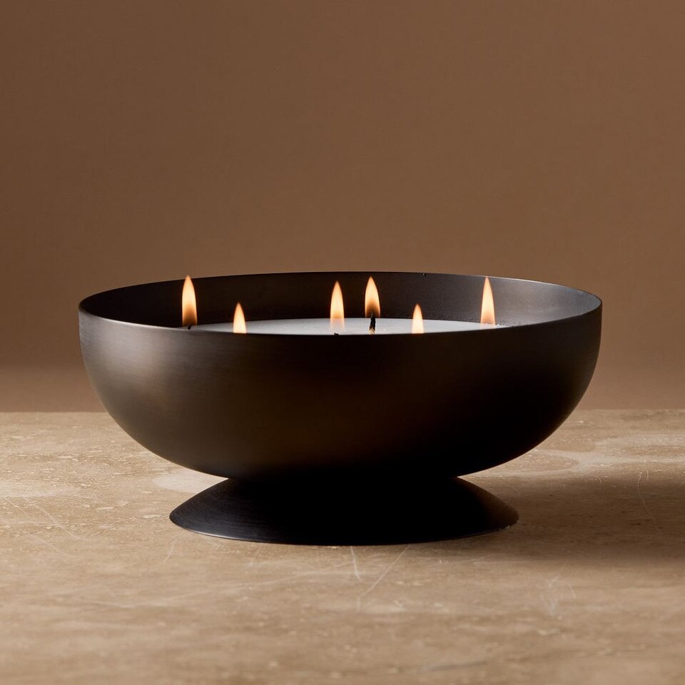 Polished Metal 3-Wick Filled Candle - West Elm Australia