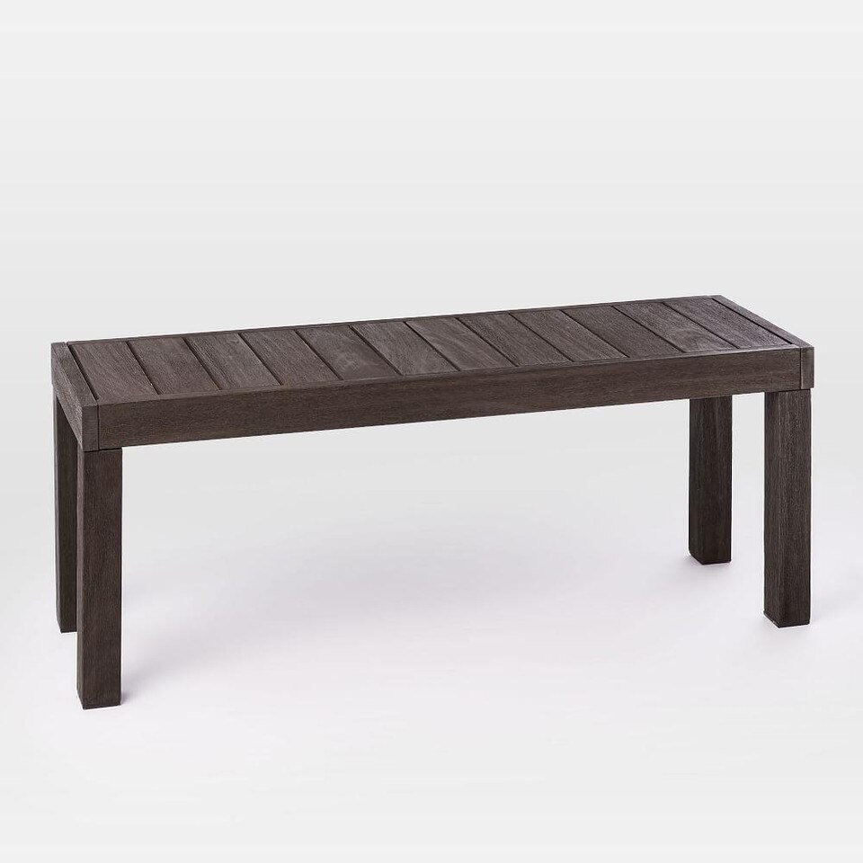 Portside Outdoor Dining Bench - Weathered Cafe | west elm Australia