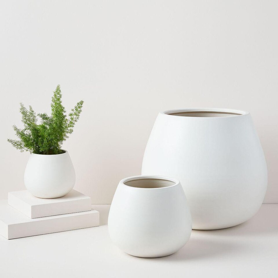 Pure White Ceramic Planters | west elm Australia