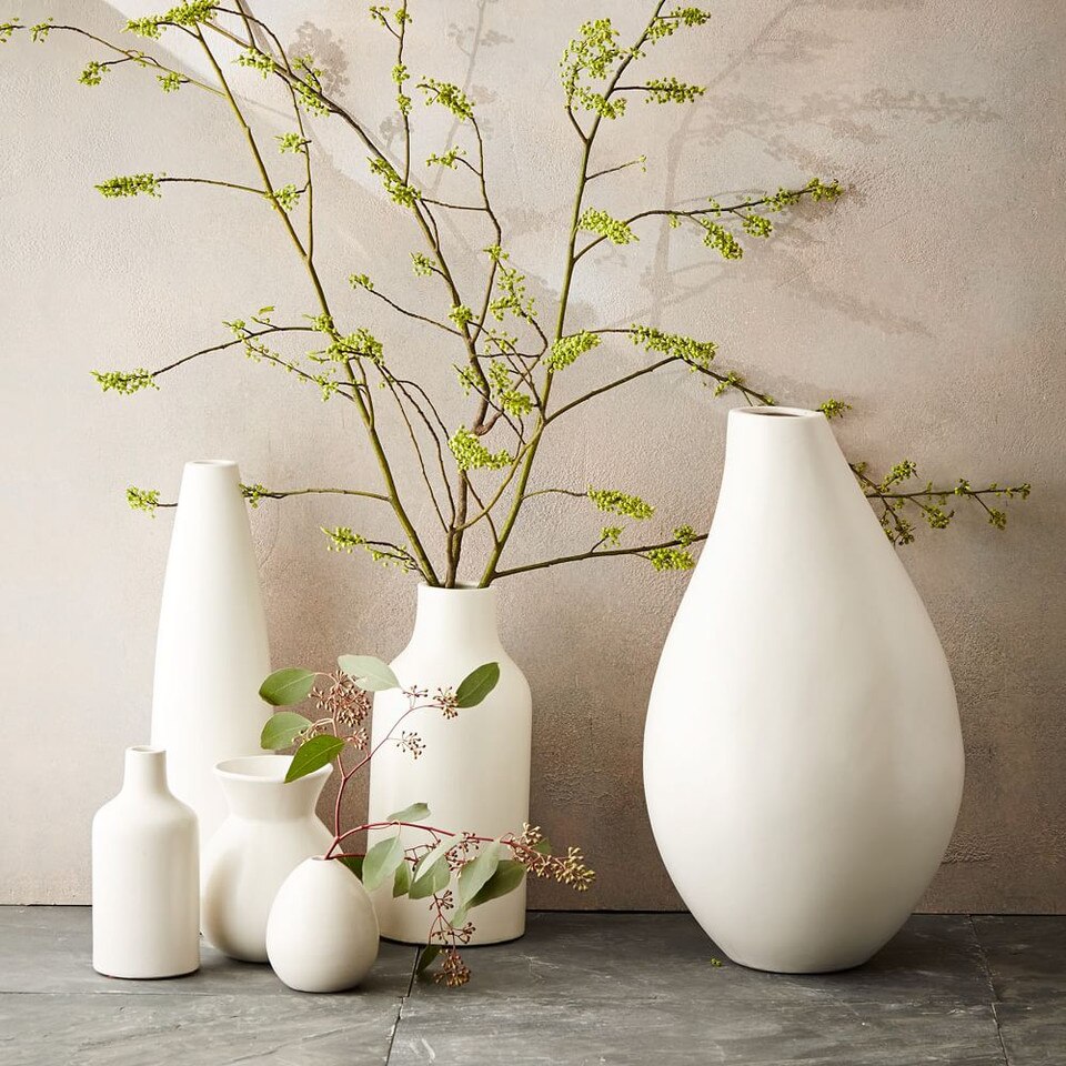 Pure White Ceramic Vases - West Elm Australia