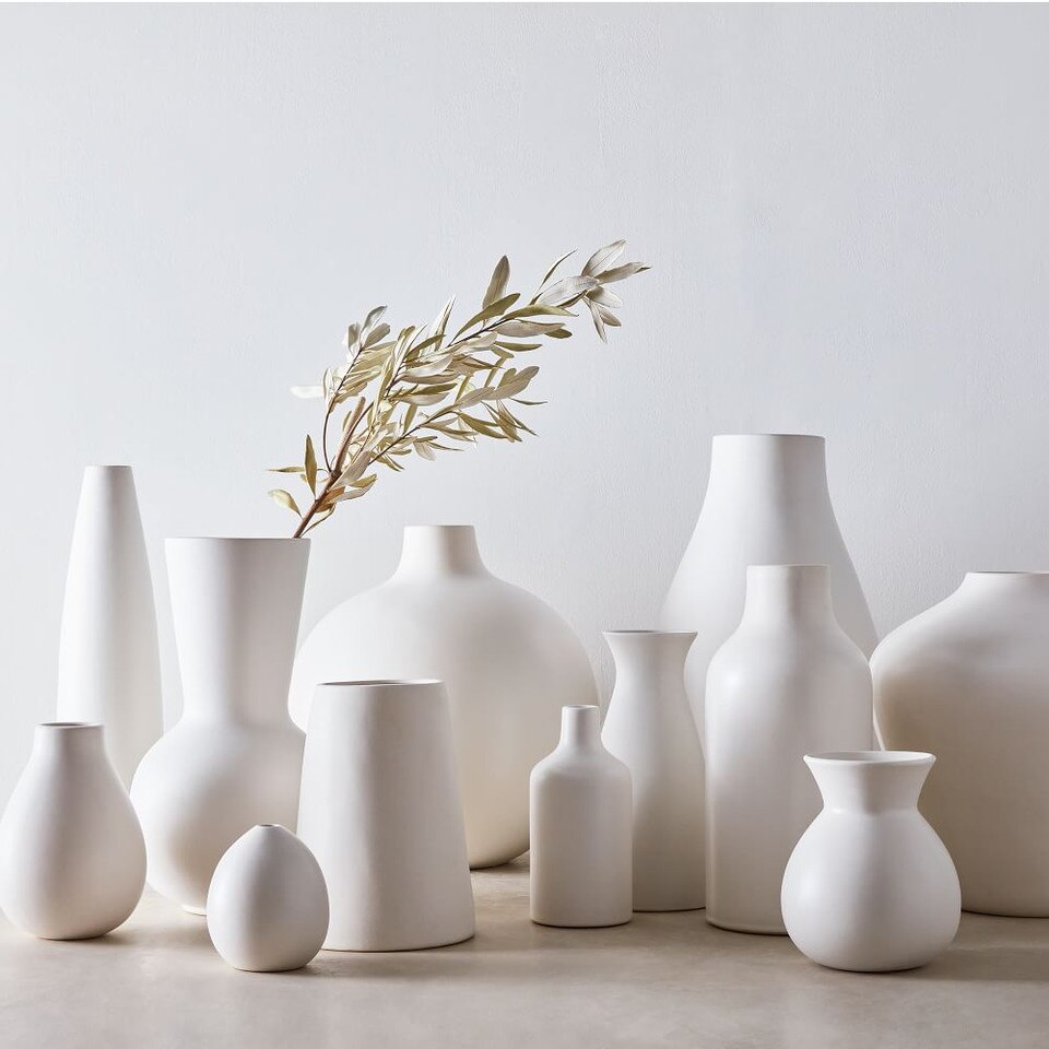 Pure White Ceramic Vases - West Elm Australia