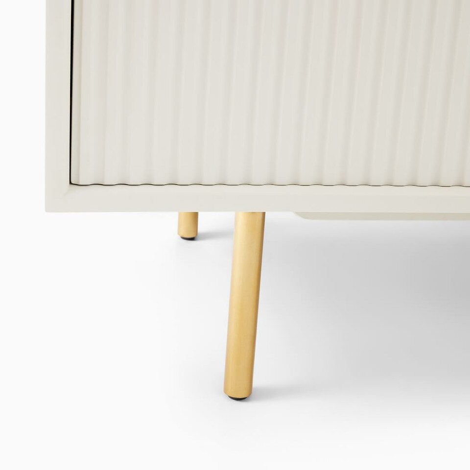 Quinn Lacquer Media Console (203 cm) - Haze/Antique Brass - West Elm ...