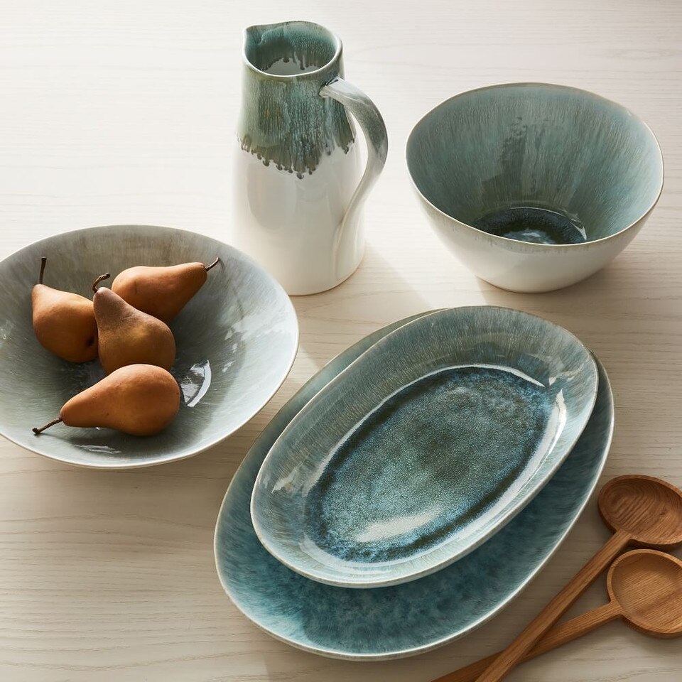 Reactive Glaze Stoneware Dinner Plates - West Elm Australia