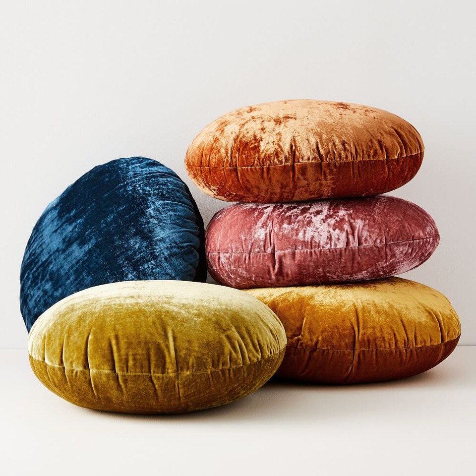 Round Lush Velvet Cushions | West Elm Australia