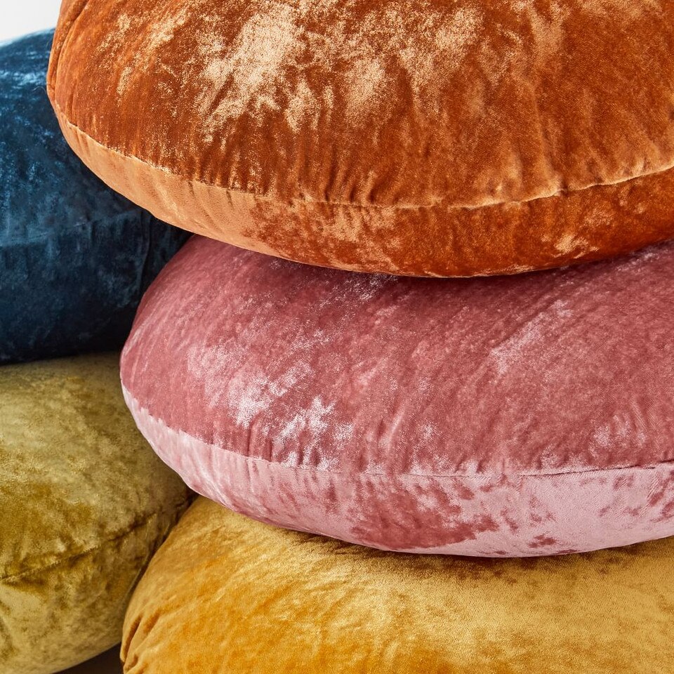 Round Lush Velvet Cushions - West Elm Australia