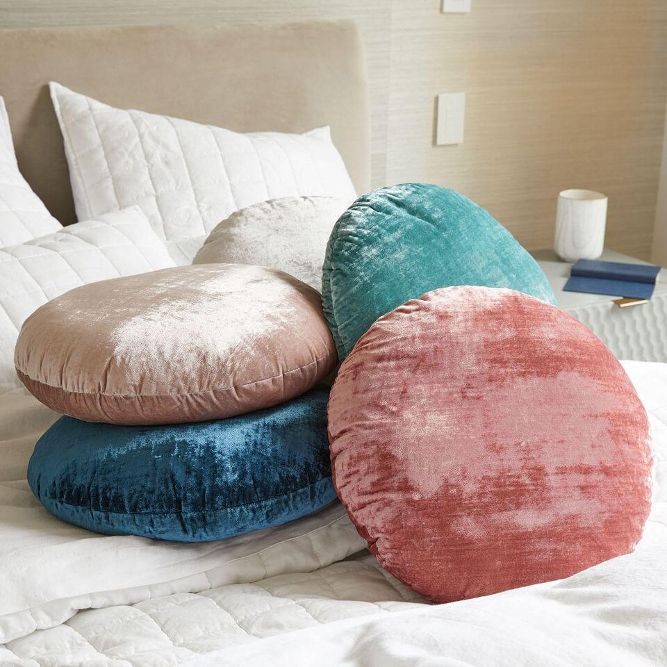 Round Lush Velvet Cushions - West Elm Australia