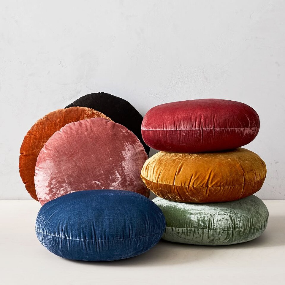 Round Lush Velvet Cushions | West Elm Australia