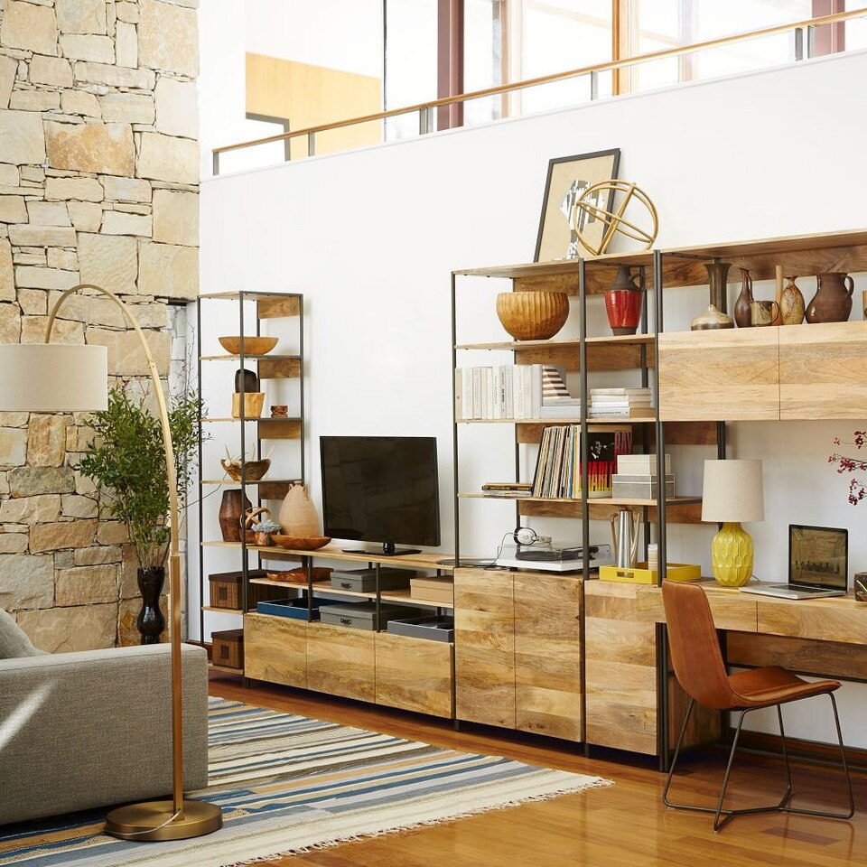 Industrial Modular 84cm Open + Closed Storage | west elm Australia