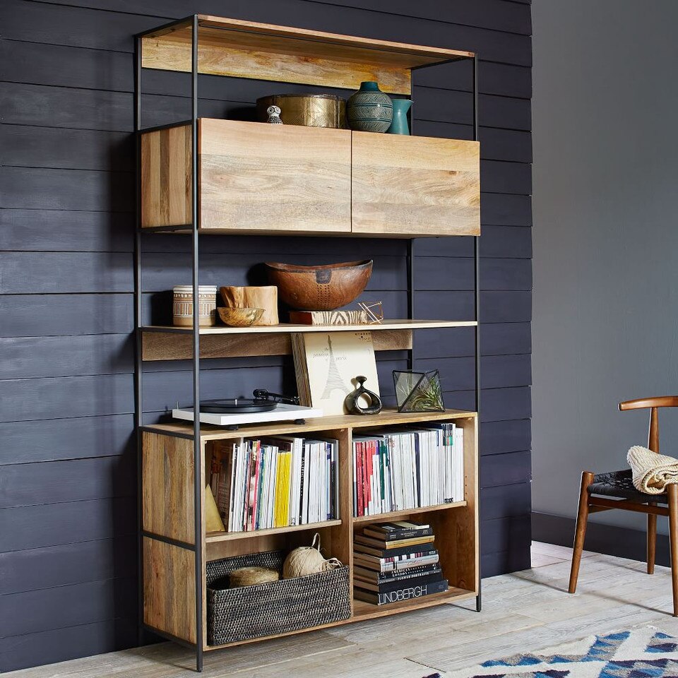 Industrial Modular 124 cm Open + Closed Storage - West Elm Australia