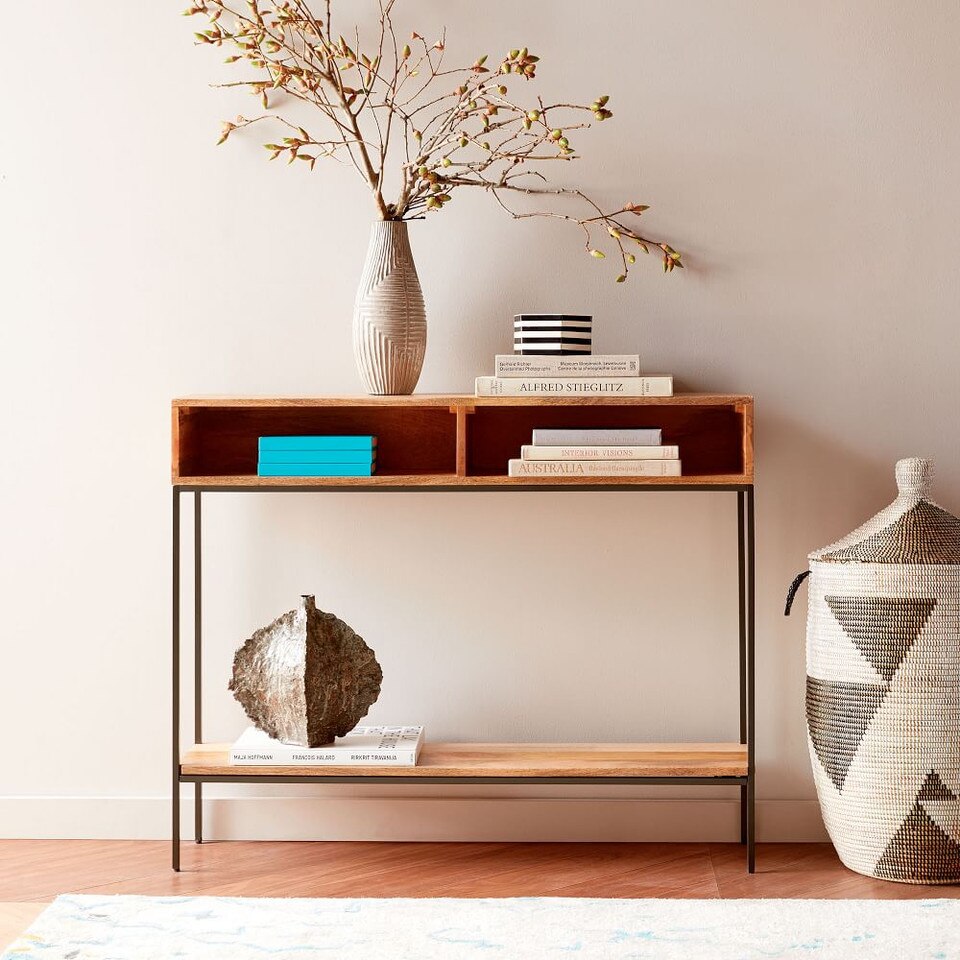 Industrial Storage Open Console - Raw Mango | West Elm Australia
