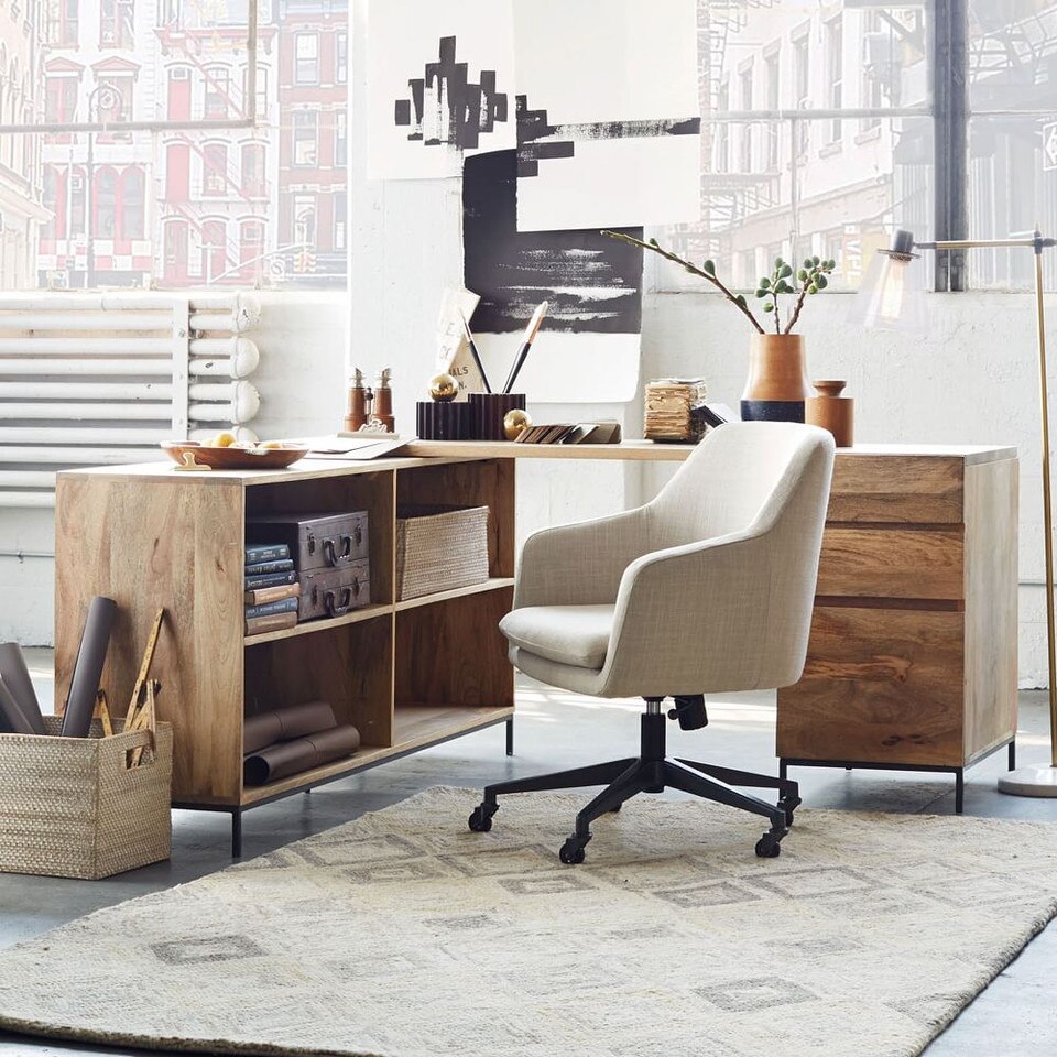Industrial Modular Desk Set - Box File + Bookcase | west elm Australia