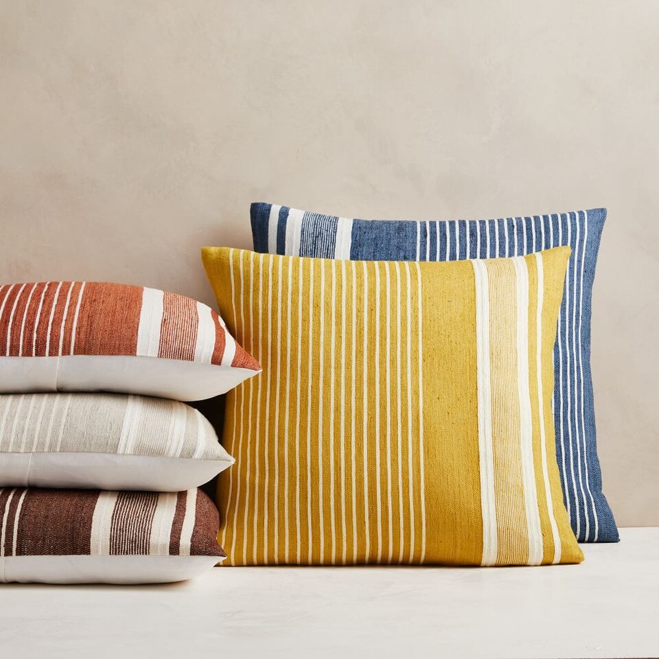 Silk Variegated Stripe Cushion Cover | West Elm Australia