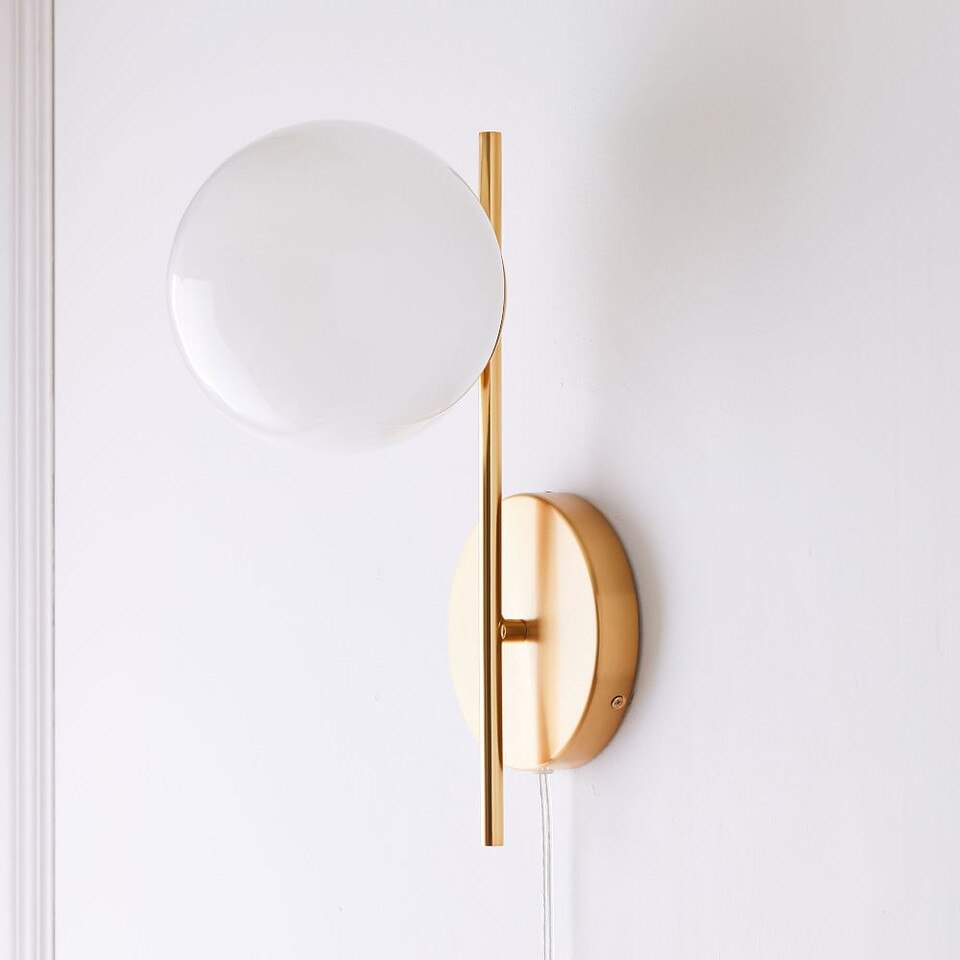 Sphere + Stem Sconce - Single | West Elm Australia