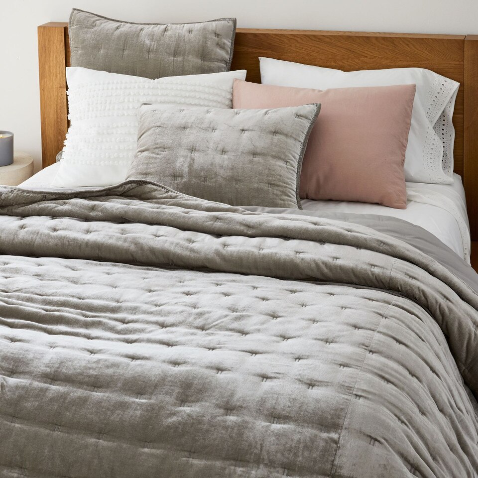 Lush Velvet Tack Stitch Coverlet & Pillowcases - West Elm Australia