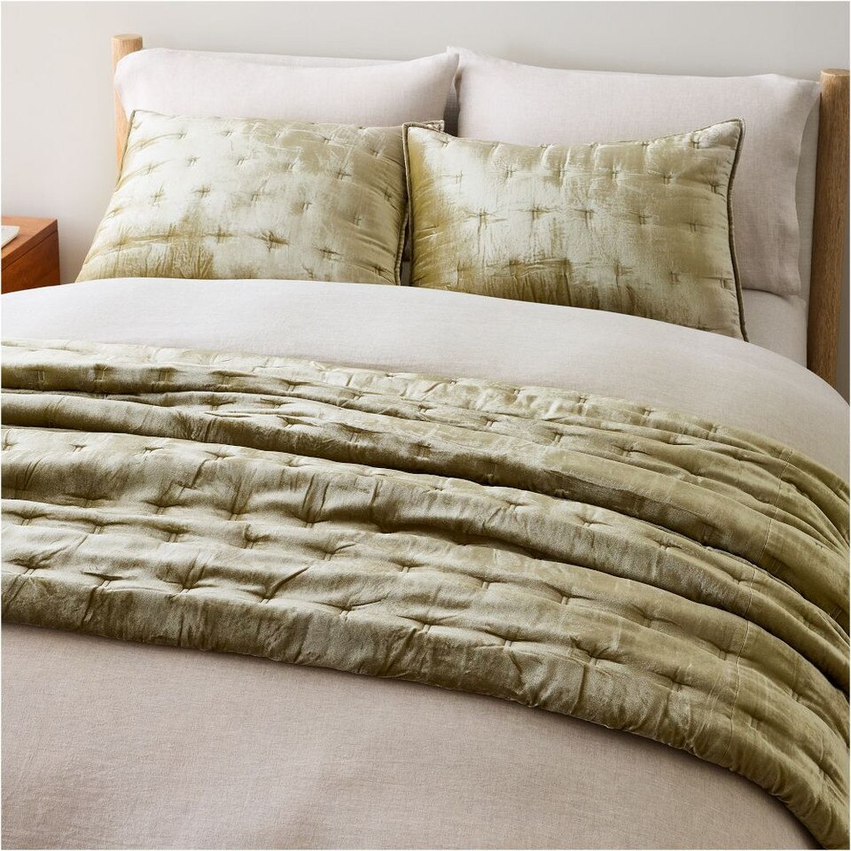 Lush Velvet Tack Stitch Coverlet & Pillowcases - West Elm Australia