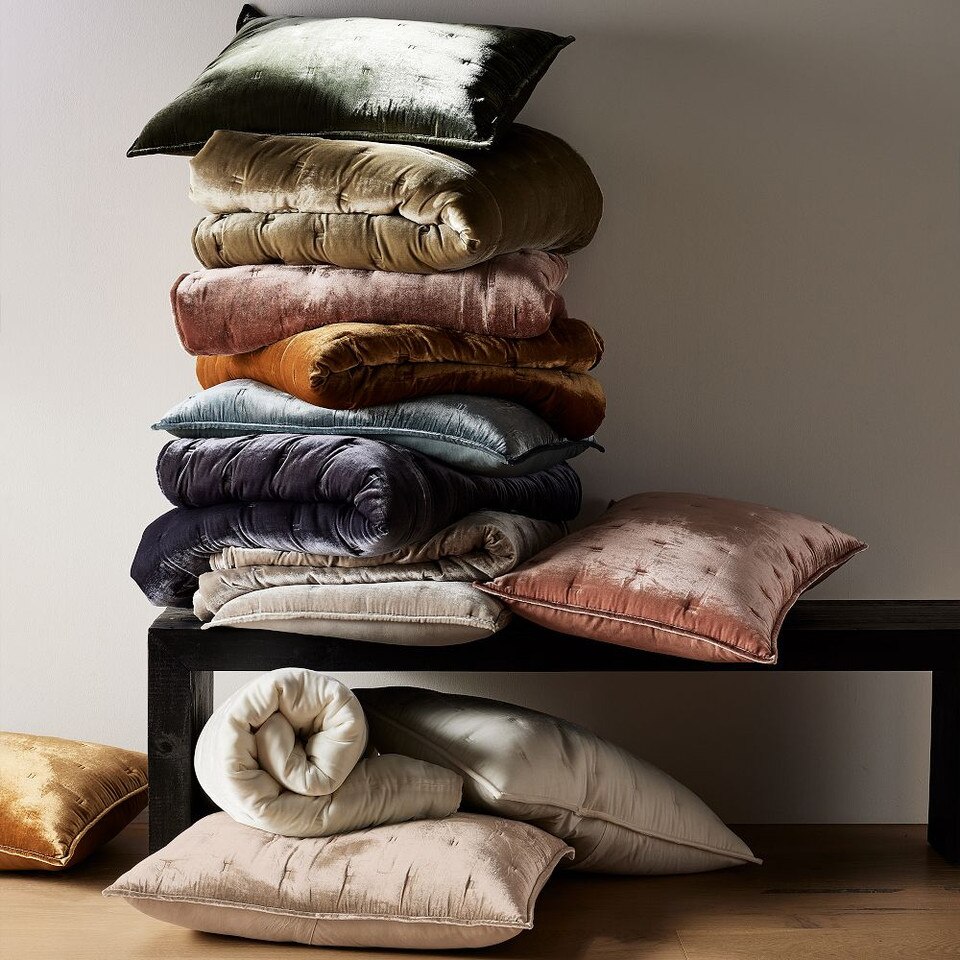 Lush Velvet Tack Stitch Coverlet & Pillowcases - West Elm Australia