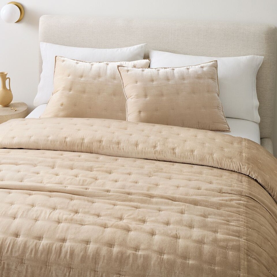 Lush Velvet Tack Stitch Coverlet & Pillowcases - West Elm Australia
