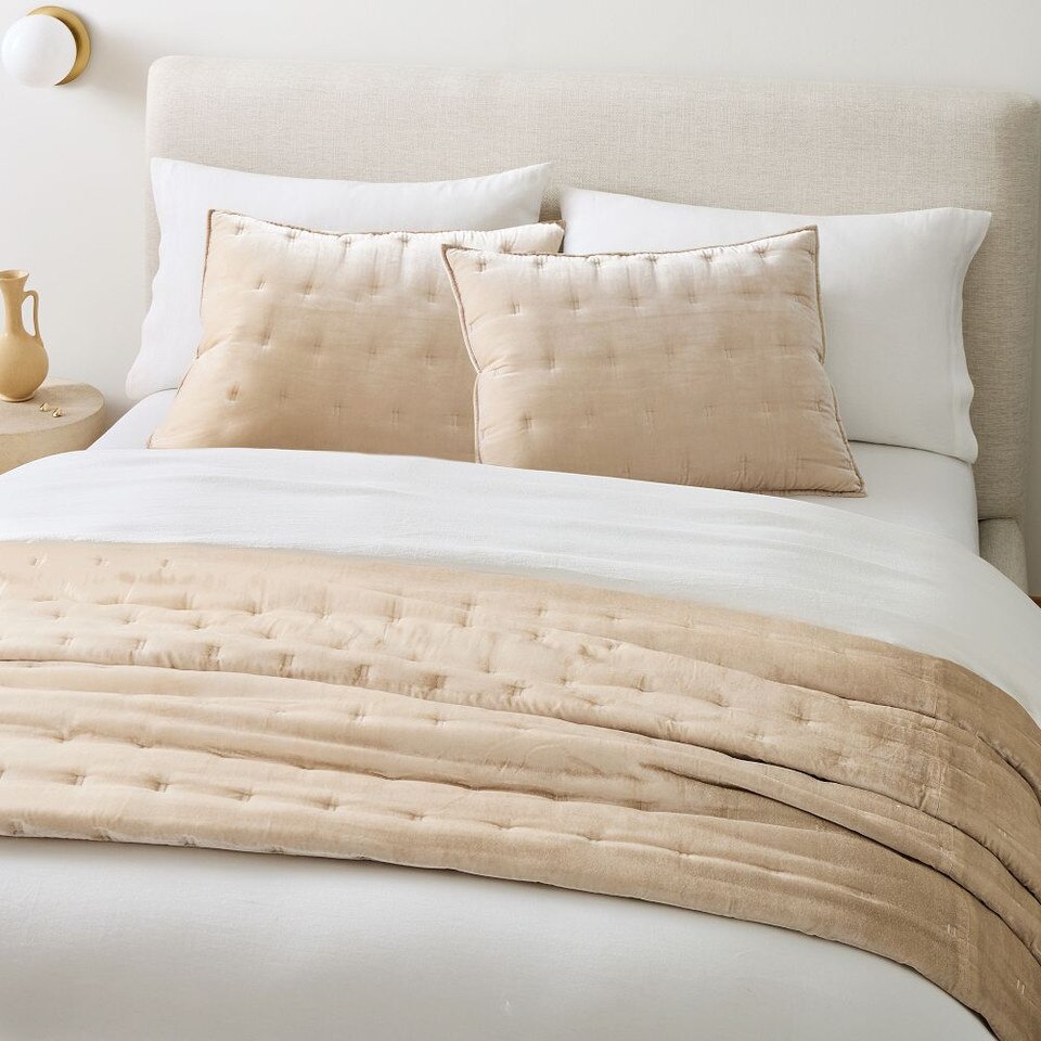 Lush Velvet Tack Stitch Coverlet & Pillowcases - West Elm Australia