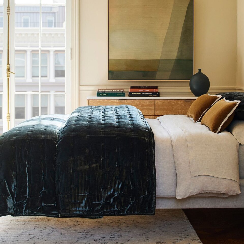 Lush Velvet Tack Stitch Coverlet & Pillowcases | West Elm Australia