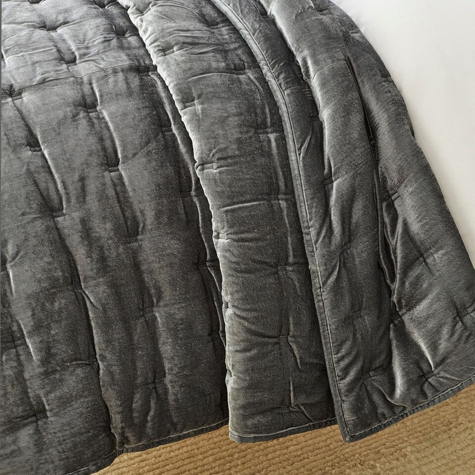 Lush Velvet Tack Stitch Coverlet & Pillowcases | West Elm Australia
