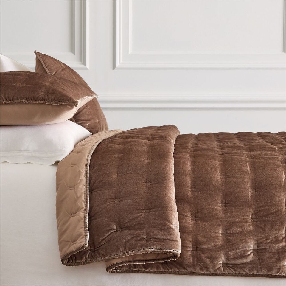 Lush Velvet Tack Stitch Coverlet & Pillowcases | West Elm Australia