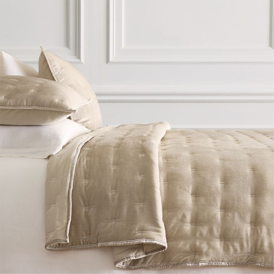 Lush Velvet Tack Stitch Coverlet & Pillowcases | West Elm Australia