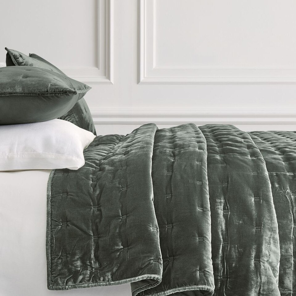 Lush Velvet Tack Stitch Coverlet & Pillowcases | West Elm Australia