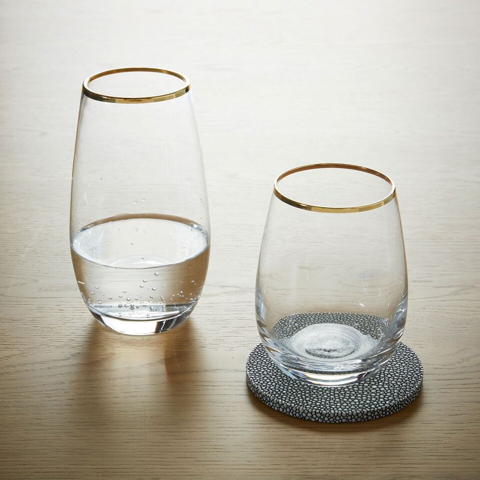 Metallic Rimmed Glassware - Gold | west elm Australia