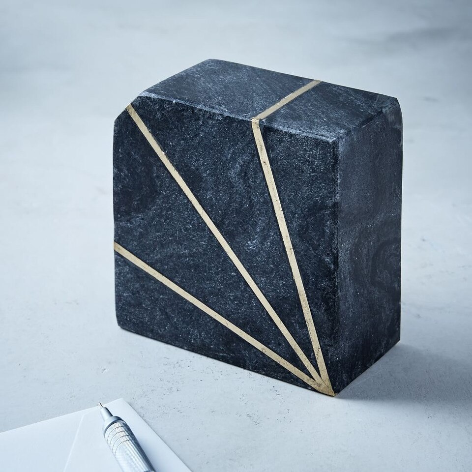 Stone Bookend - Grey Marble | West Elm Australia