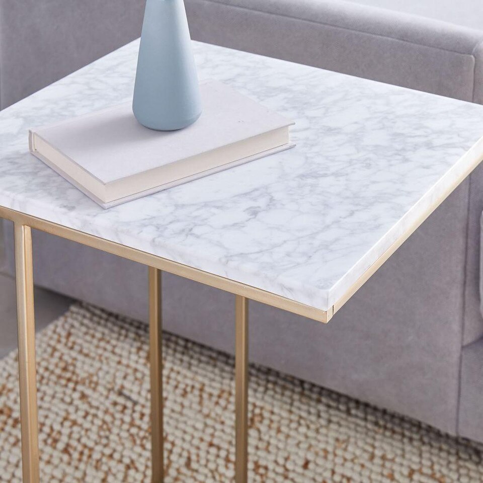 Streamline C-Side Table - Marble | West Elm Australia