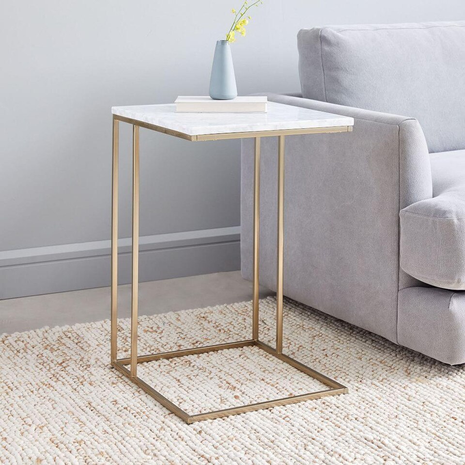 Streamline C-Side Table - Marble | West Elm Australia