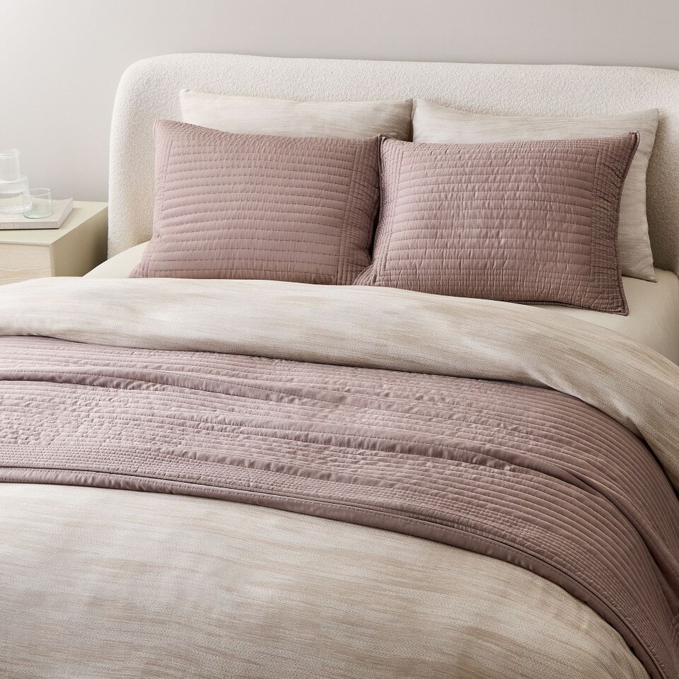 Silky TENCEL™ Pick Stitch Coverlet & Pillowcases - West Elm Australia
