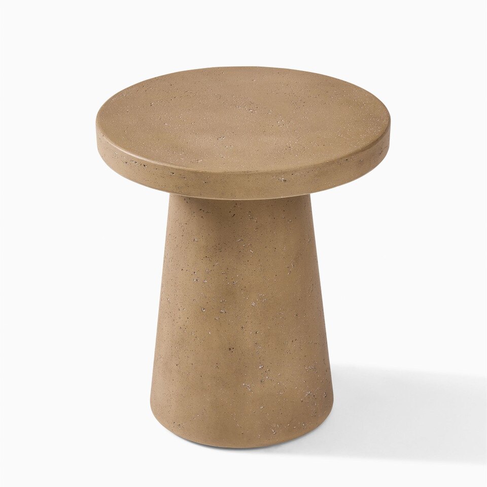 Textured Concrete Outdoor Side Table (46 cm) - West Elm Australia