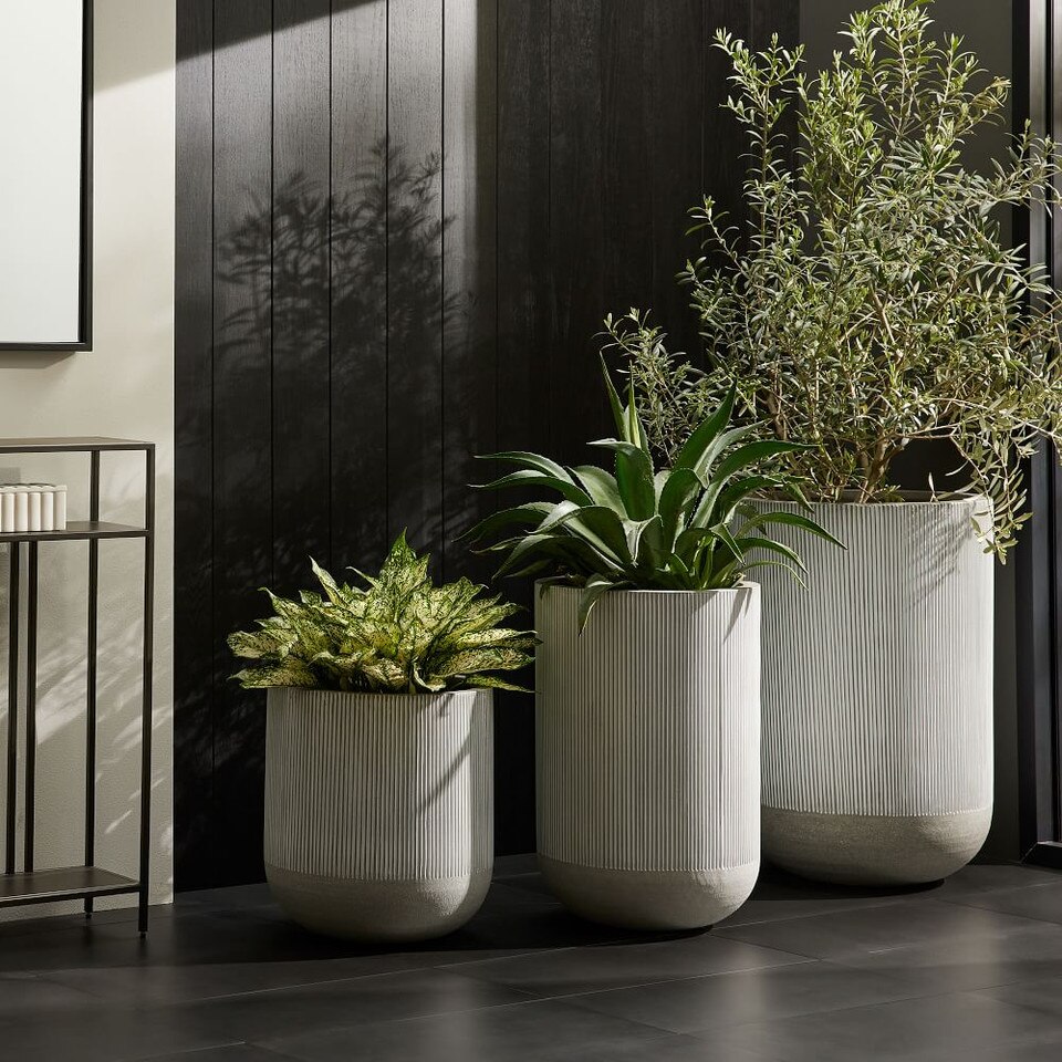 Textured Radius Ficonstone Indoor/Outdoor Planters - West Elm Australia