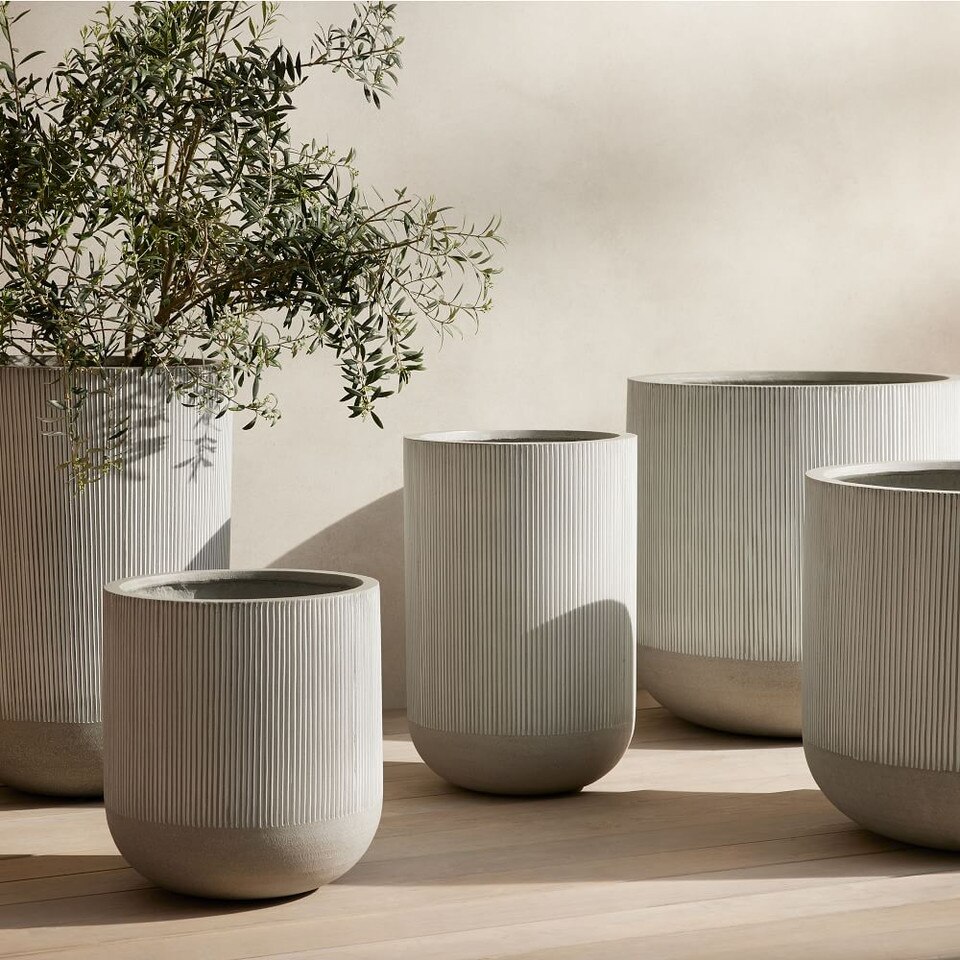 Textured Radius Ficonstone Indoor/Outdoor Planters - West Elm Australia