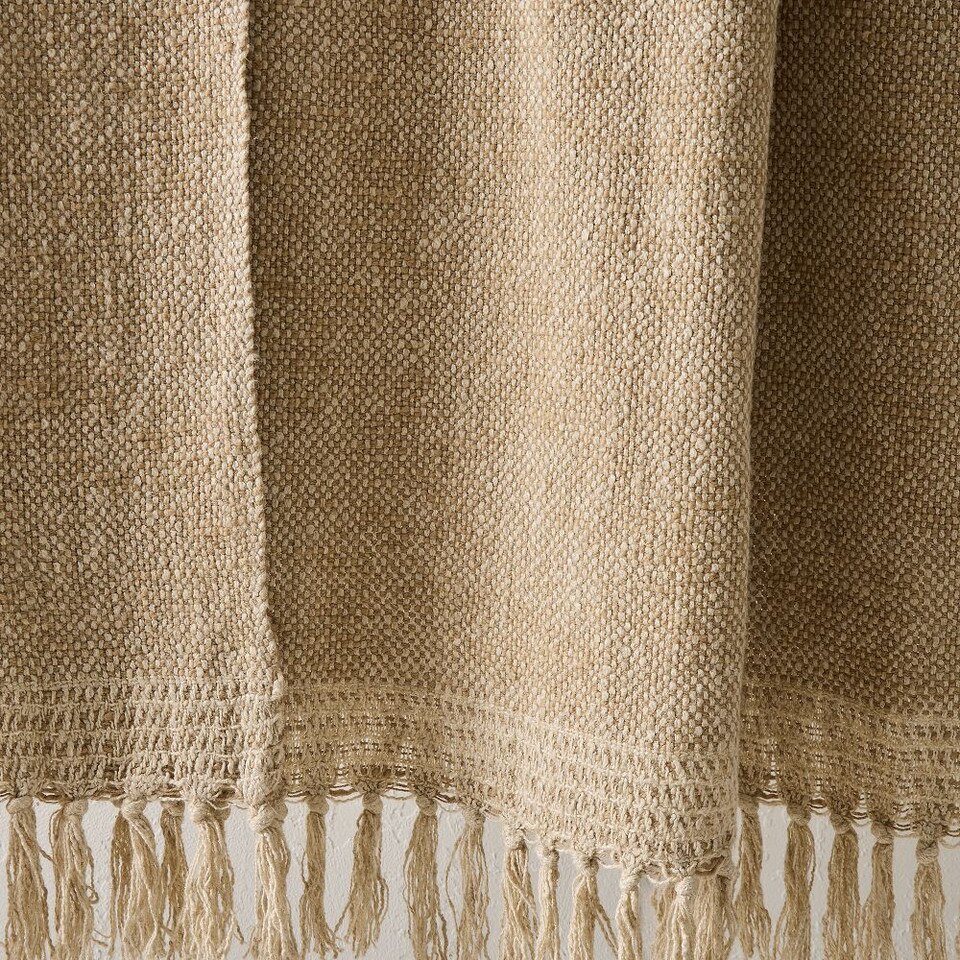 Two-Tone Chunky Linen Throw | West Elm Australia