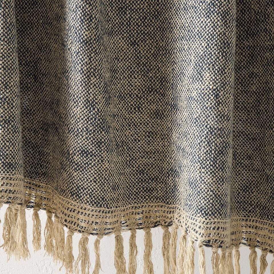 Two-Tone Chunky Linen Throw | West Elm Australia
